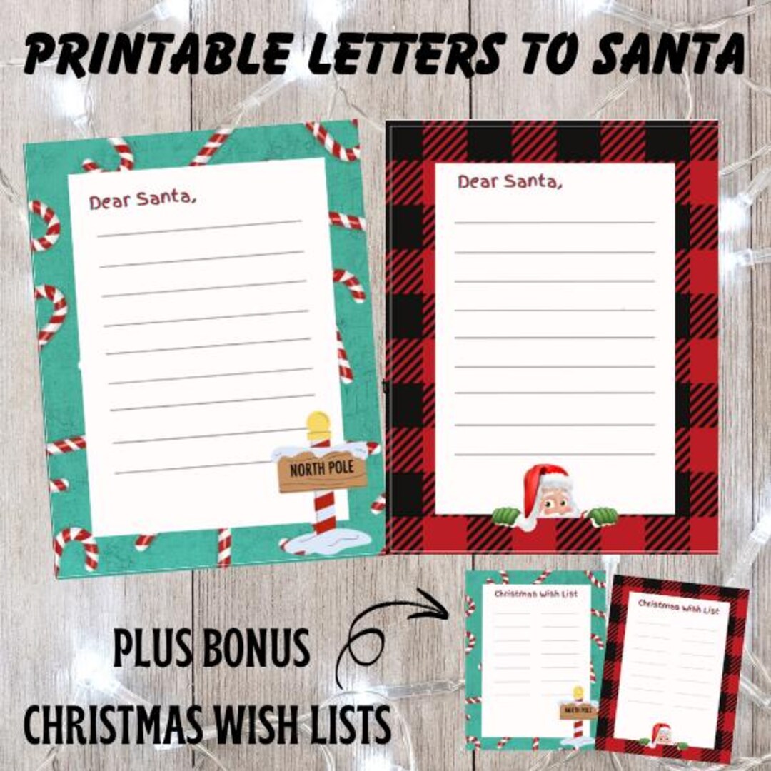 Printable Letter to Santa Easy to Print Letter to Santa Instant ...