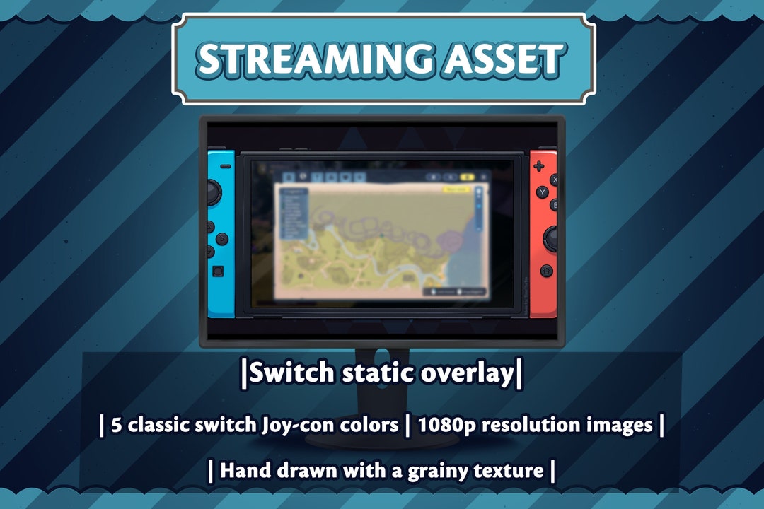 Streaming Assets - Sketchy Switch Static Image Overlay in 5 Colorways. Twitch, Youtube Streaming ...