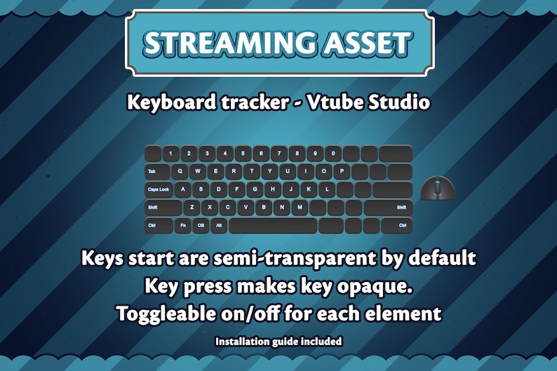 Streaming Assets - Keyboard Tracker Vtube Studio Model. Twitch, Youtube ...