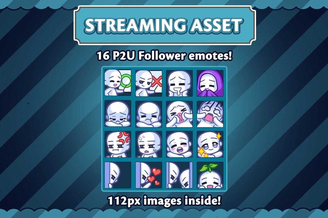 Streaming Assets - Follower Emote Pack of 16. Twitch, Youtube Streaming ...