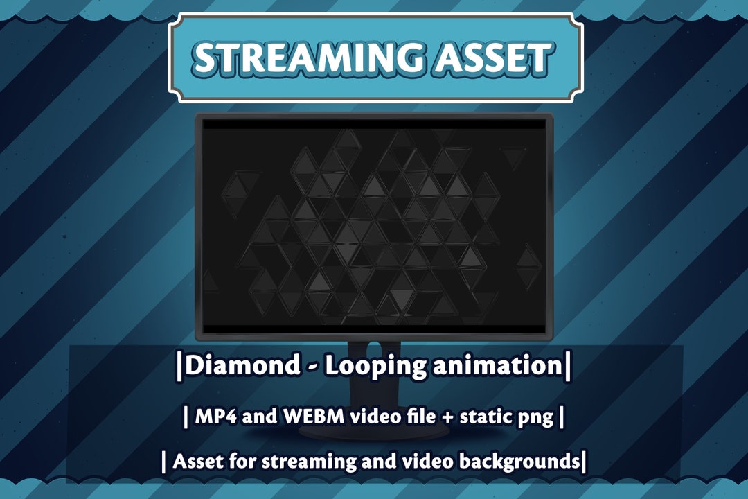 Streaming Assets - Looping Diamond Animation - GREY. Twitch, Youtube ...