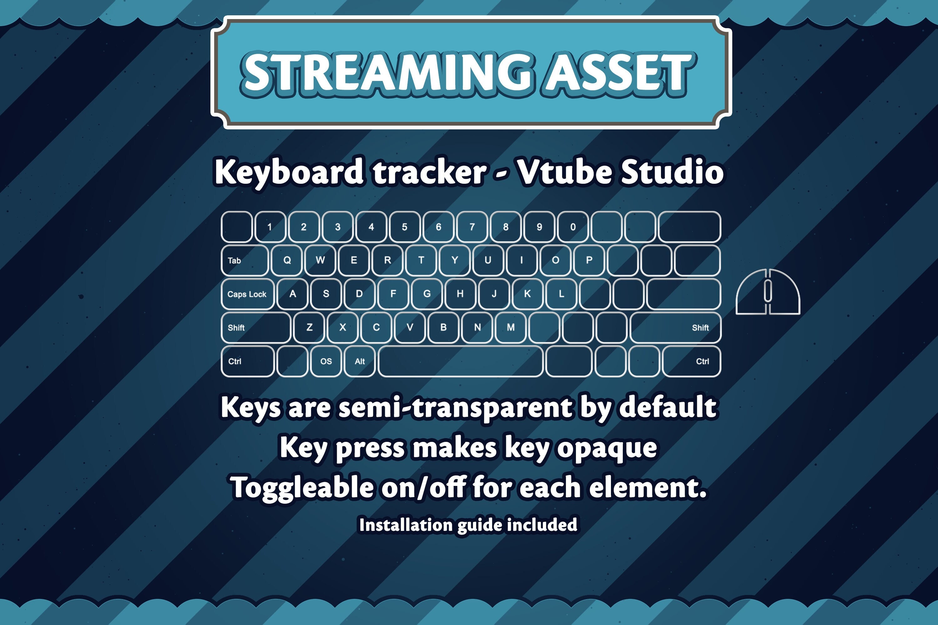Streaming Assets - Keyboard Tracker Lite Vtube Studio Model. Twitch, Youtube Streaming Utility ...