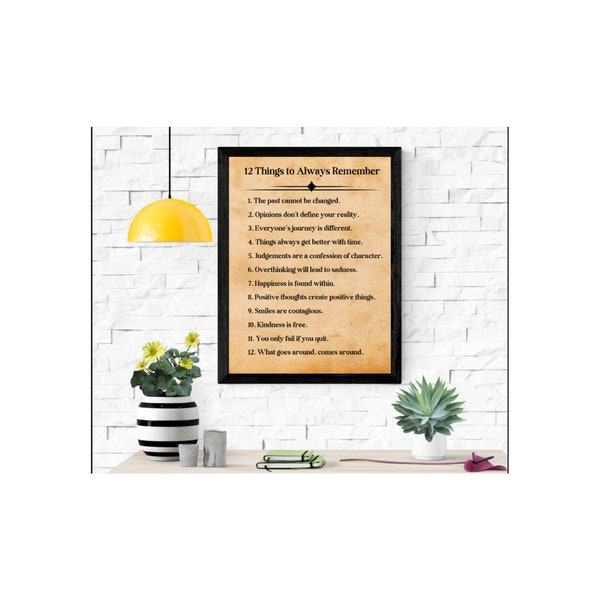 12 Things to Always Remember Poster - Etsy