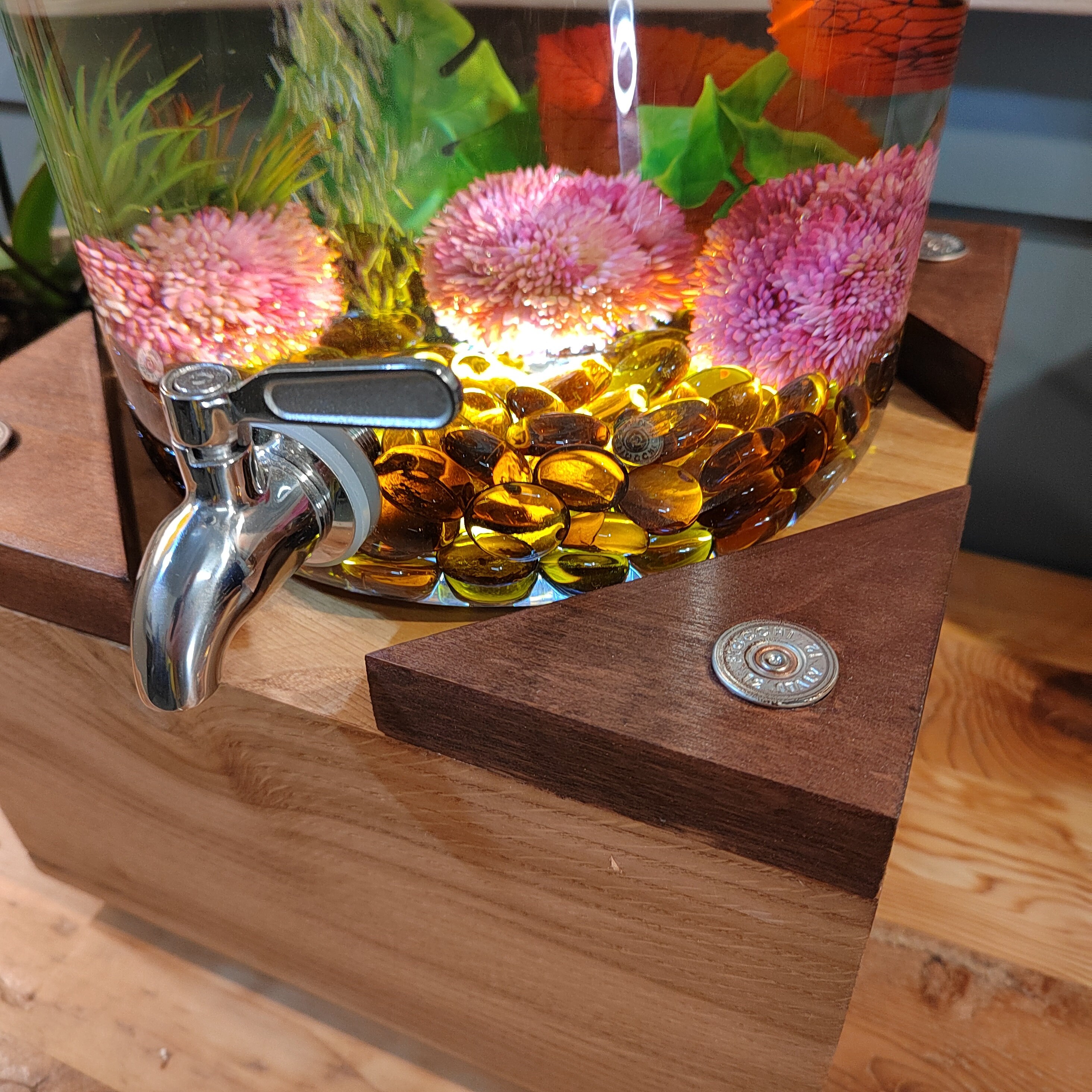 Luxurious Handmade Solid Oak & Mango Wood Coldwater Goldfish Aquarium ...