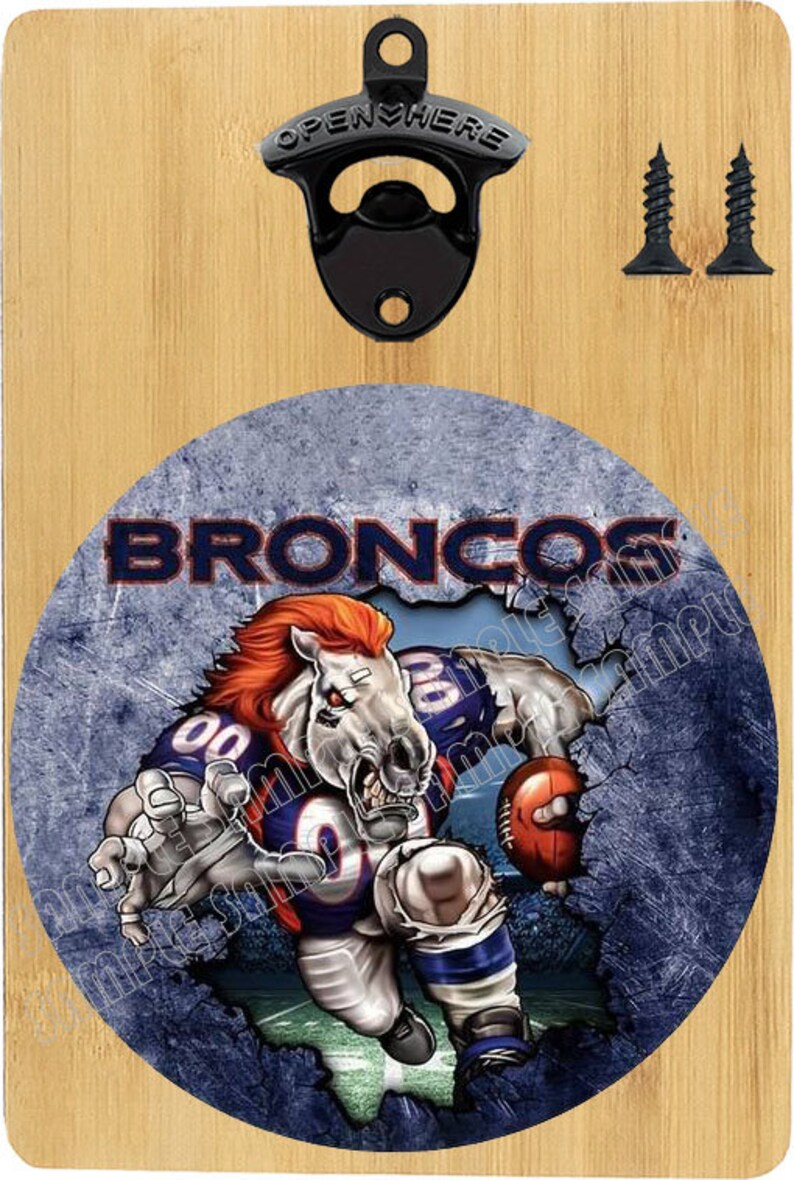 NFL American Football Sticker Round 14 Cm Glued to Bamboo Board 20 X 15 ...