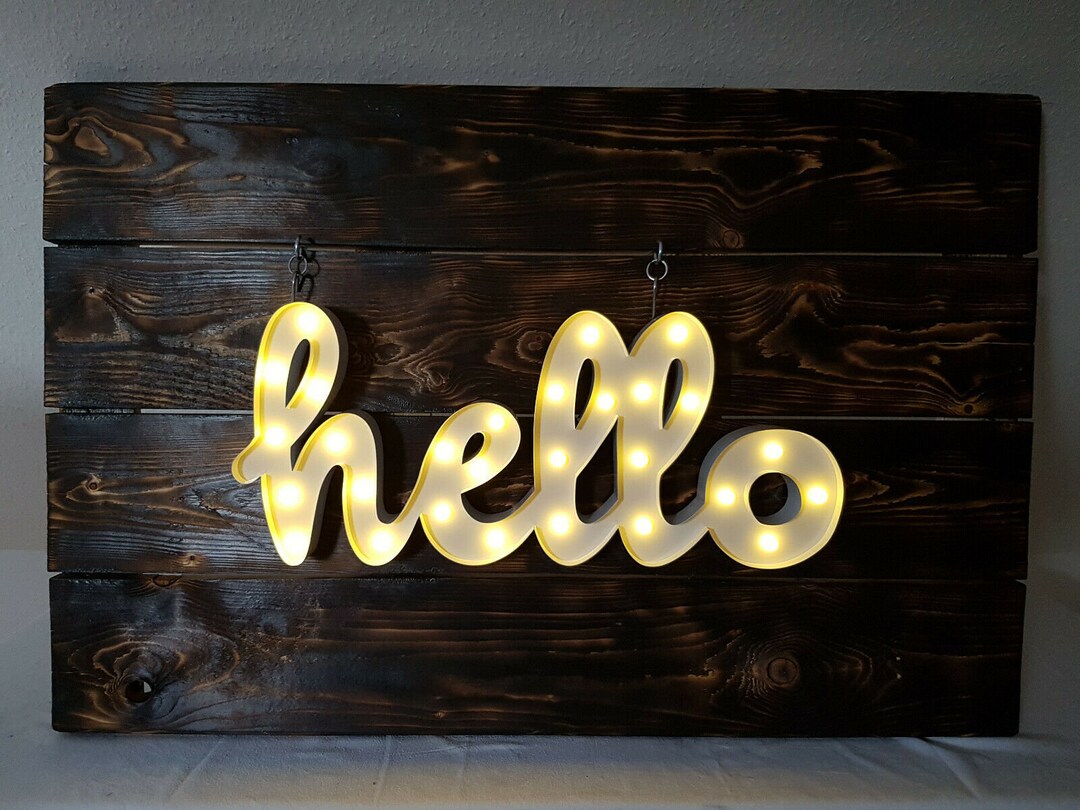 Hello 12 Inch High LED Lettering Red or White 80x30x5cm Battery 2xaa ...