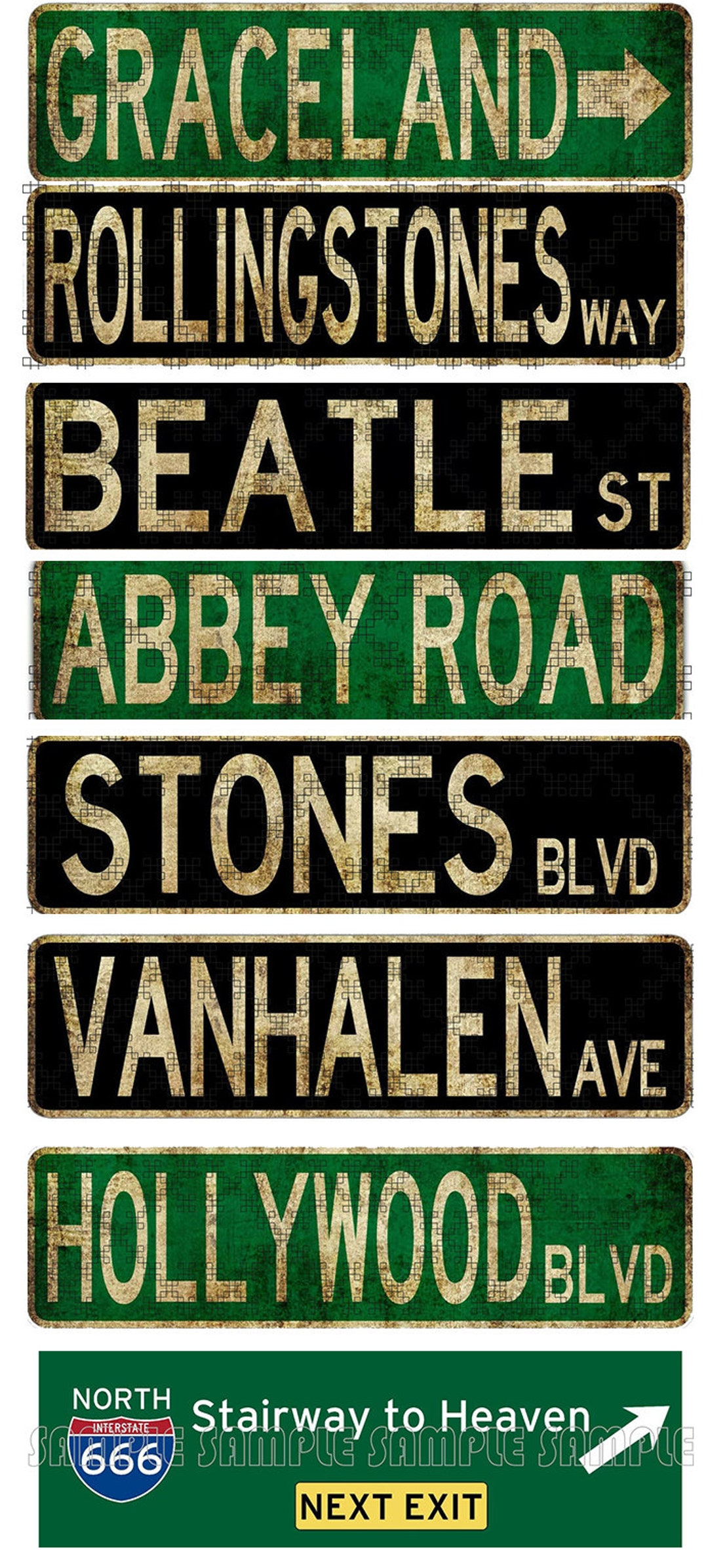 Bumper Sticker Stairway to Heaven Abbey Road Rolling Stones - Etsy