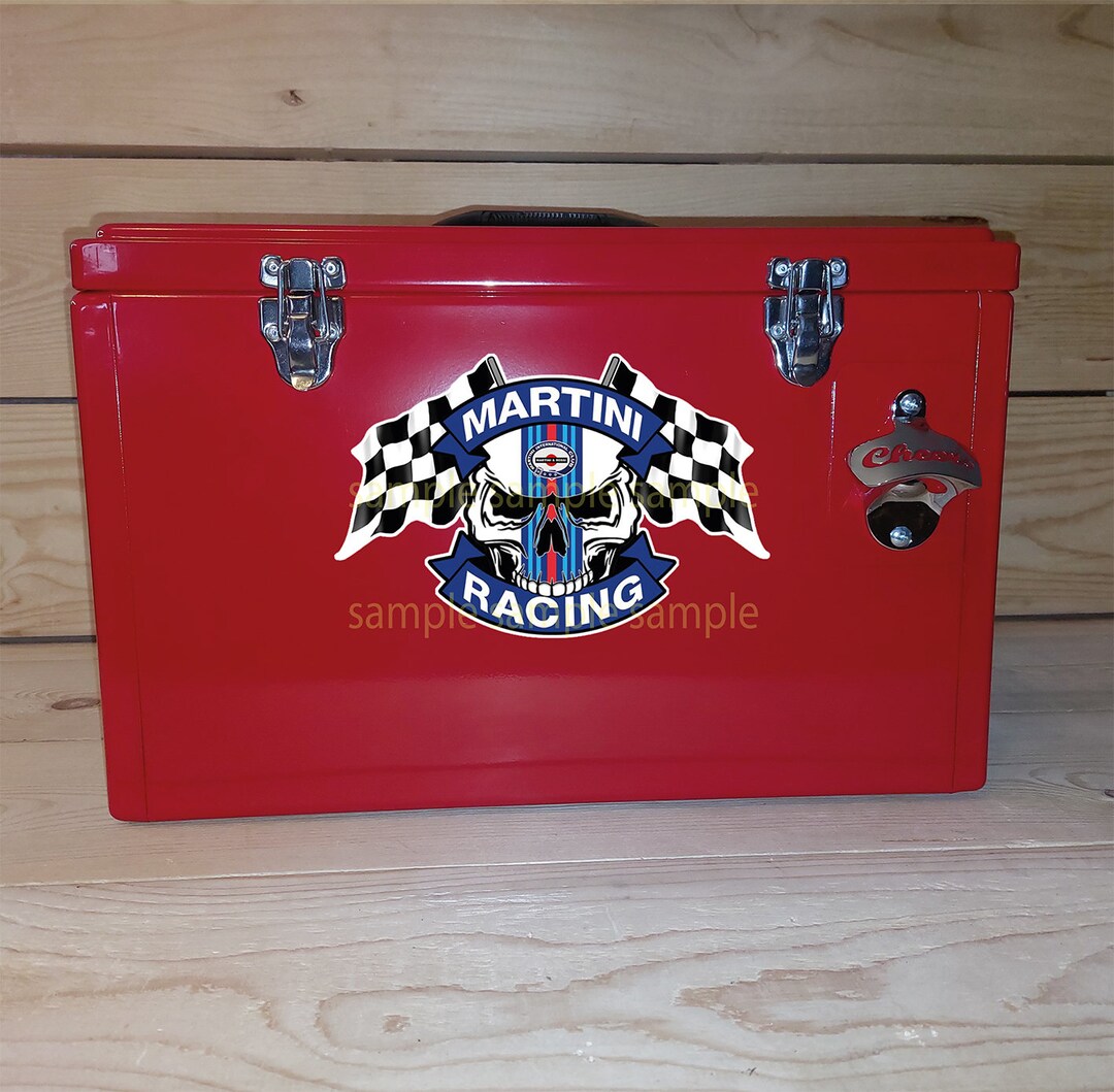 SKULL MARTINI Racing Flag 24 X 12 Cm Sticker XL Drinks Cooler 25 Liters ...