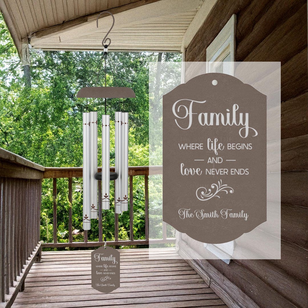 Custom Family Wind Chime | Housewarming Gift | Family | Where Life ...