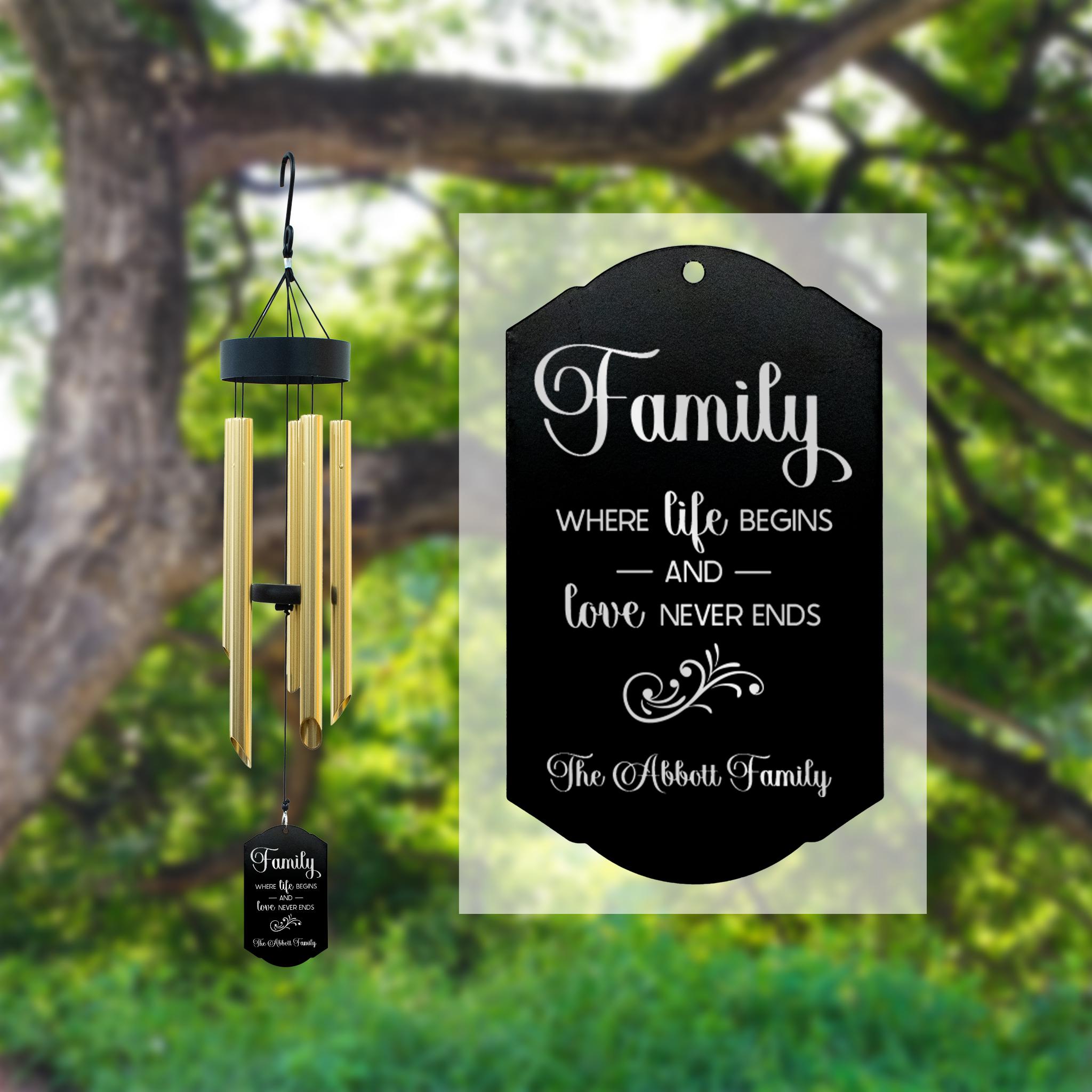 Custom Family Wind Chime | Housewarming Gift | Family | Where Life ...