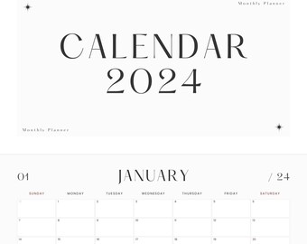2023 Black & White Printable Calendar English - Etsy