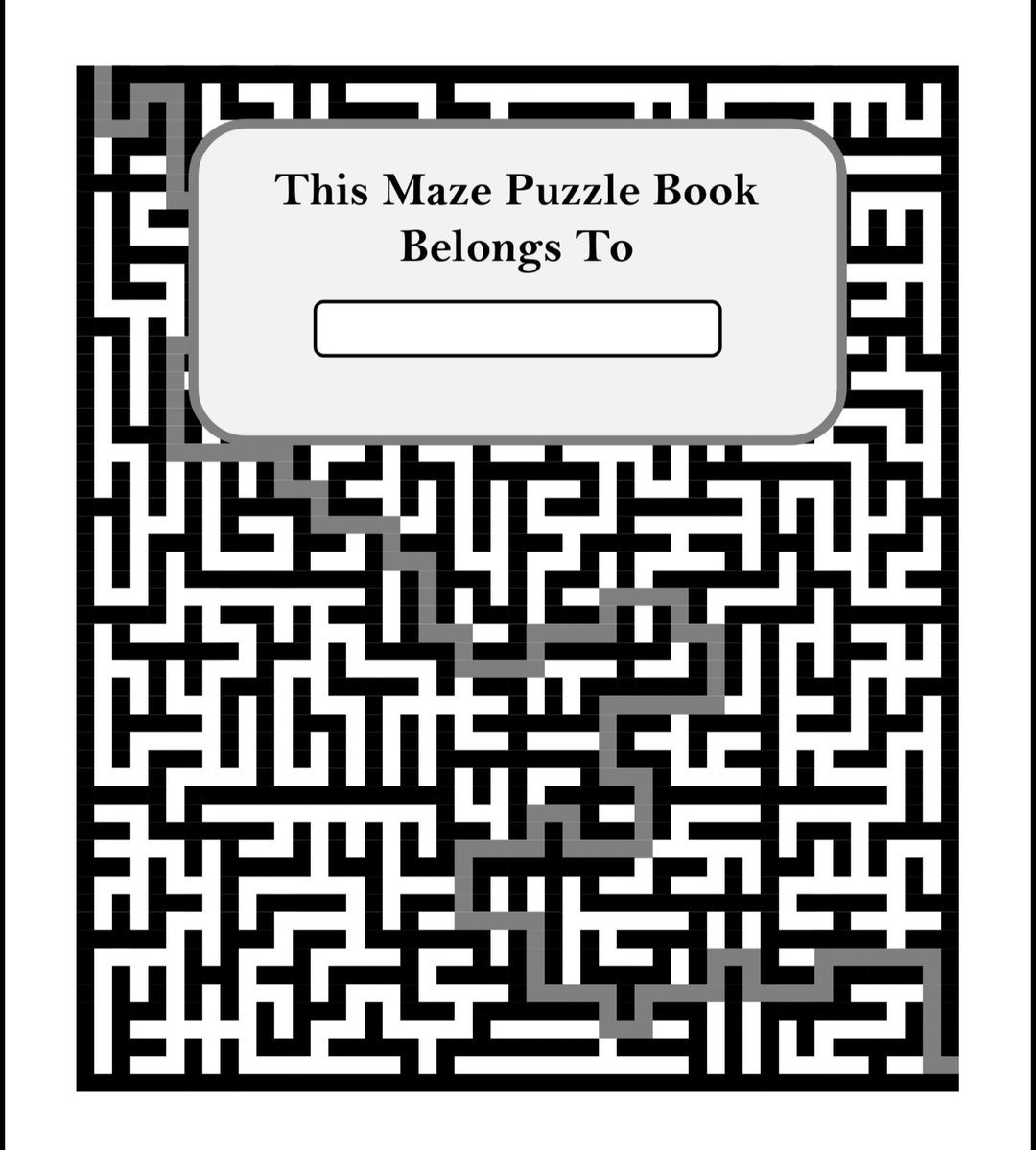 Maze Puzzle Book - 76 Different Mazes - Etsy