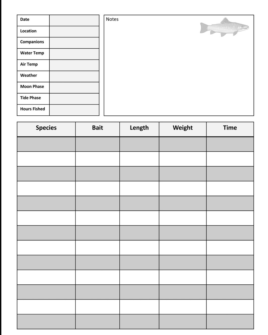 Fishing Log Book 101 Pages - Etsy UK