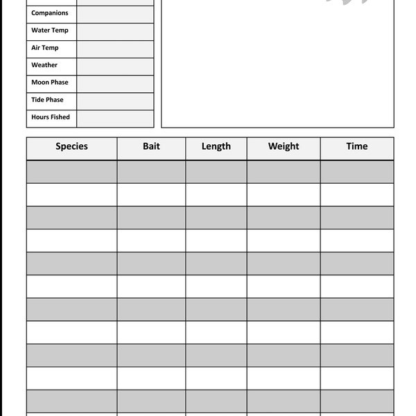 Fishing Log Book - Etsy