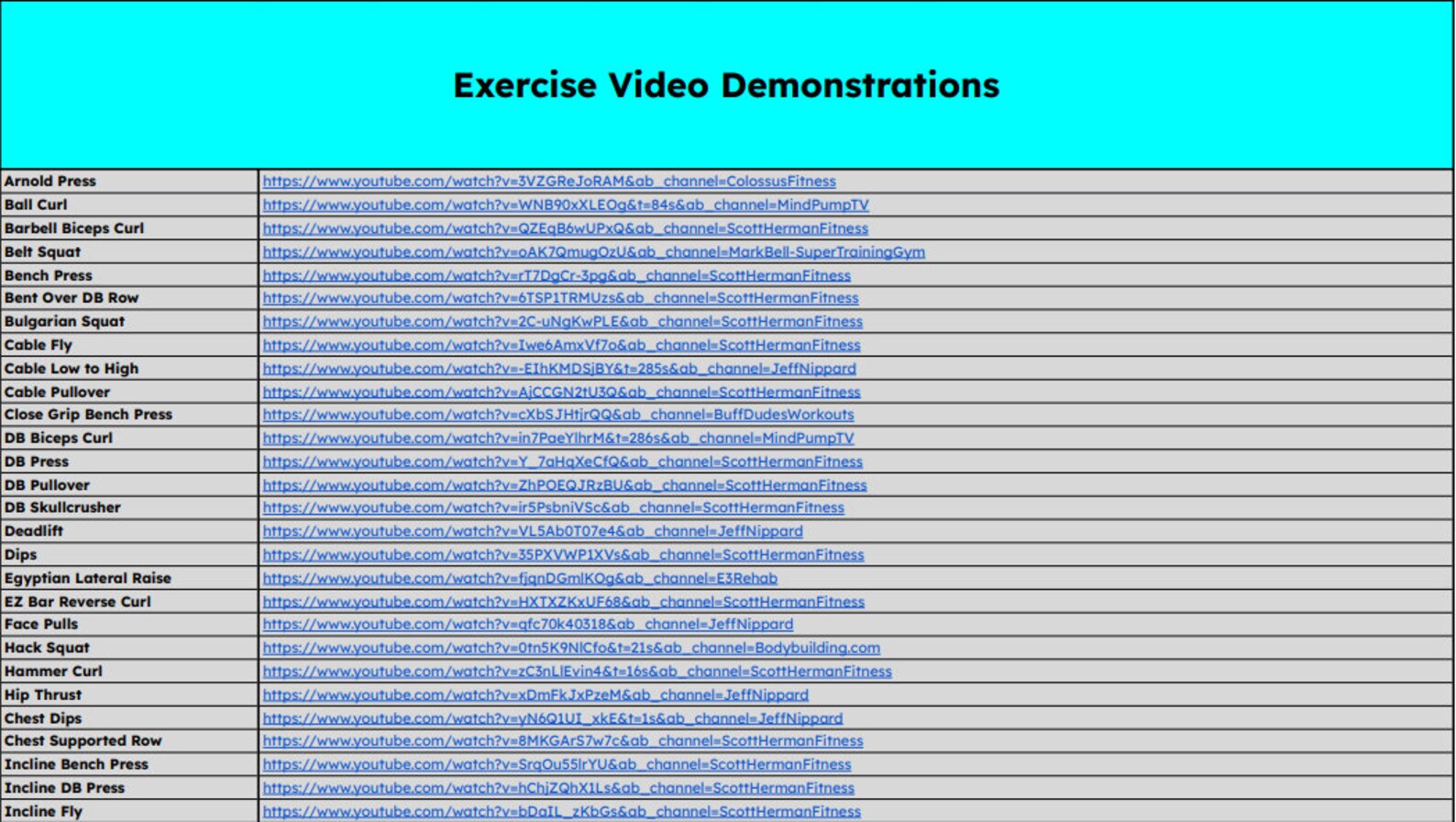 PPL Workout Plan - Etsy