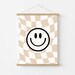 Checkerboard Smiley Face Print Retro Smile Boys Room Wall Print Neutral ...