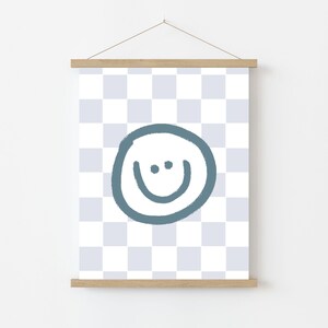Checkerboard Retro Smiley Face Print | Retro Smile | Boys Room Wall ...