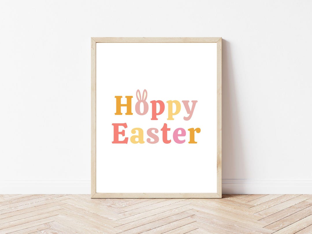 Hoppy Easter Print | Kids Easter Print | Spring Wall Art | Spring Printables | DIGITAL DOWNLOAD ...