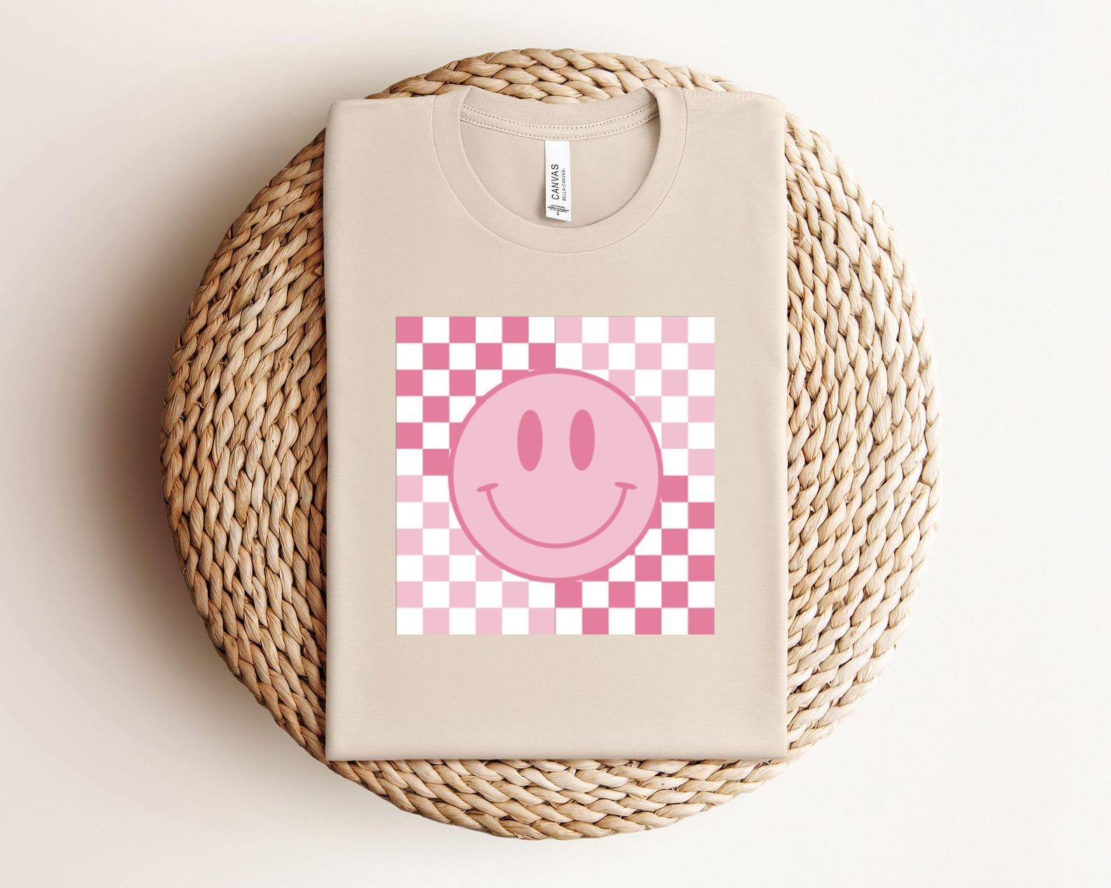 Checkered Pink Smiley Face PNG | Retro Smiley Face Png | Cute ...