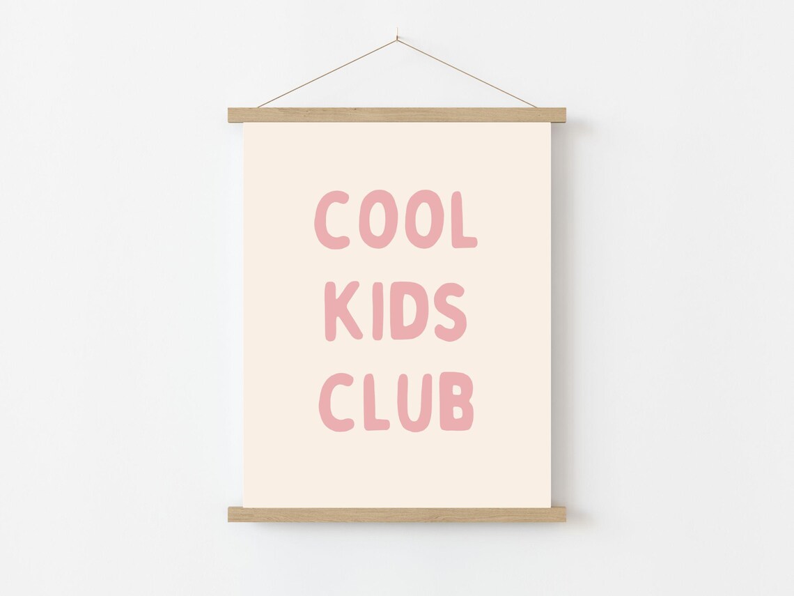 Cool Kids Club Print | Kids Room Wall Print | Playroom Wall Print ...