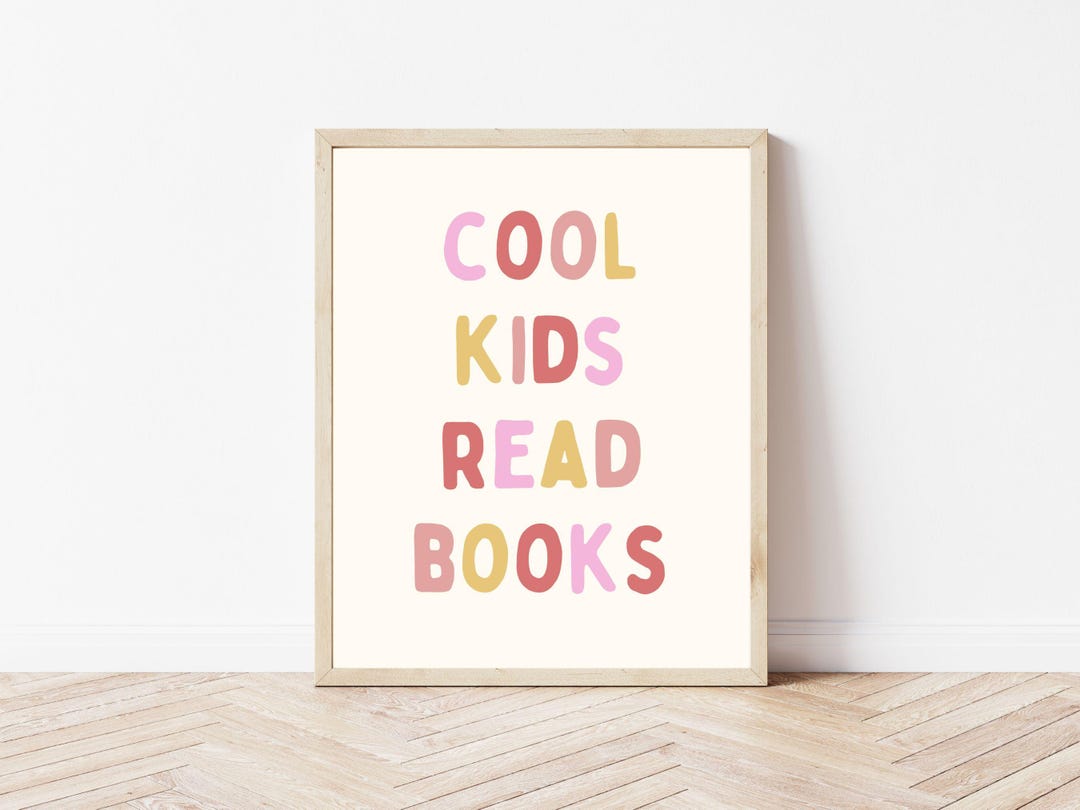 Cool Kids Read Books Print Kids Room Prints Playroom Wall Prints Kids ...