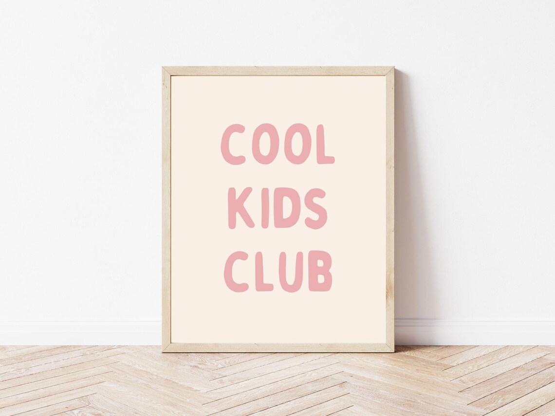 Cool Kids Club Print | Kids Room Wall Print | Playroom Wall Print ...