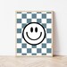 Checkerboard Smiley Face Print | Retro Smile | Boys Room Wall Print ...