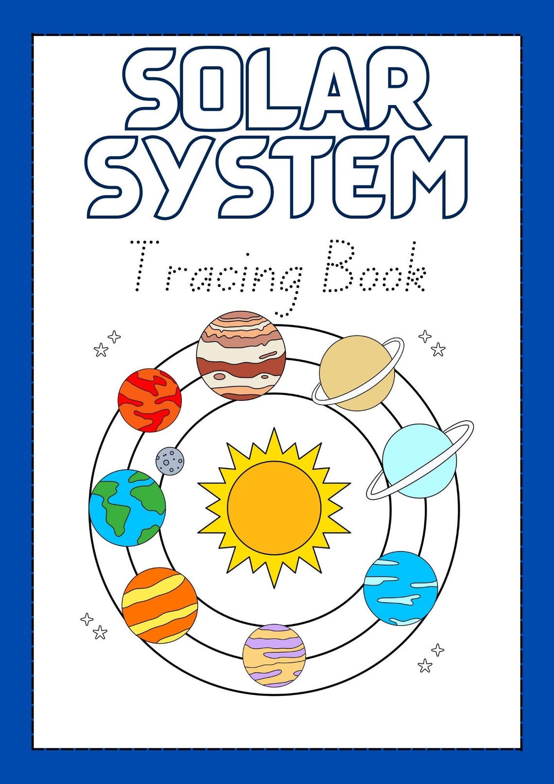 Preschool Pre-k Kindergarten Learning Colorful Solar System Tracing ...