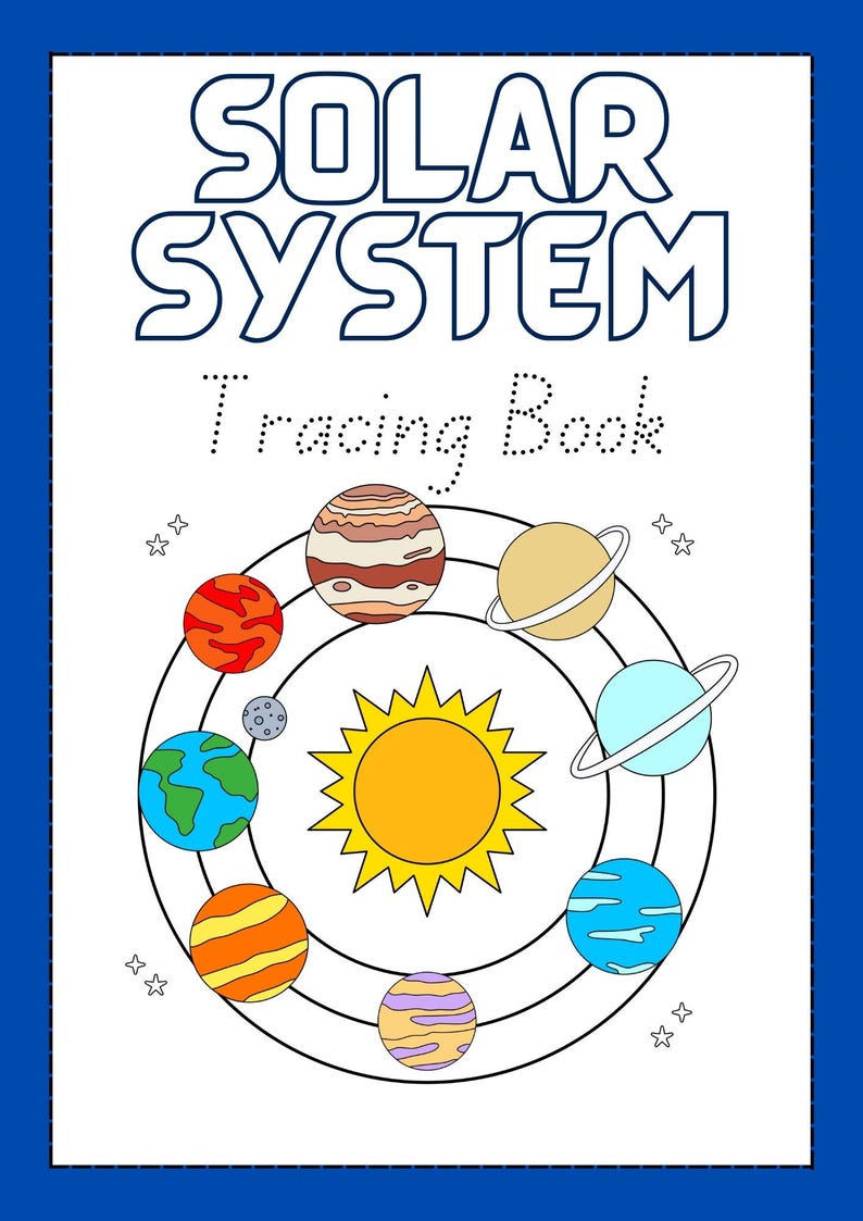 Preschool Pre-k Kindergarten Learning Colorful Solar System Tracing ...