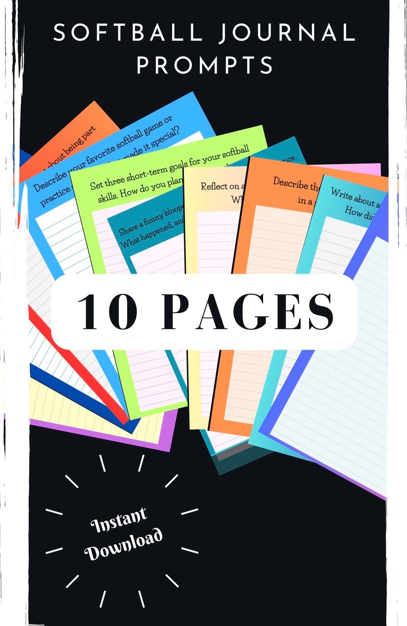 10 Softball Journal Pages: Instant Download - Etsy