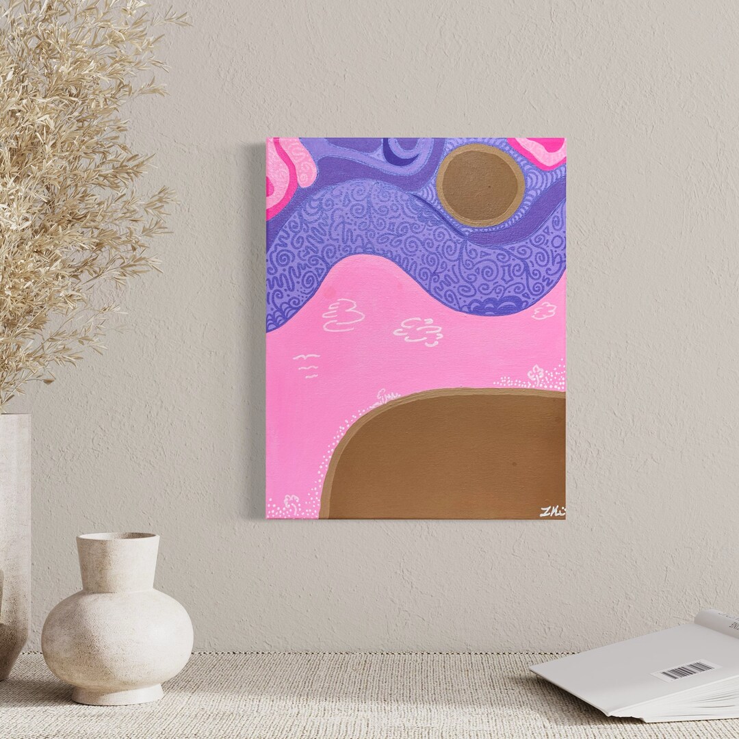 Barbie Dream Fields - Handmade Canvas, Painting, Abstract Wall Art - Etsy