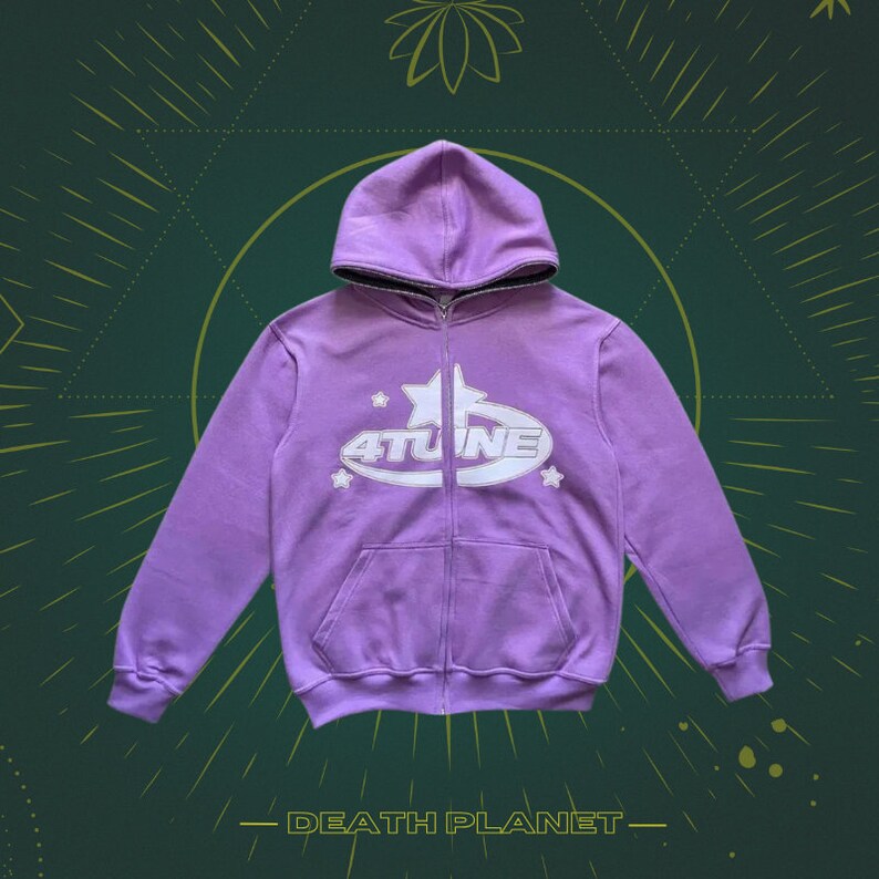 Y2K Streetwear Hoodie Zip-up Hoodie 4tune Print Hoodie Star - Etsy