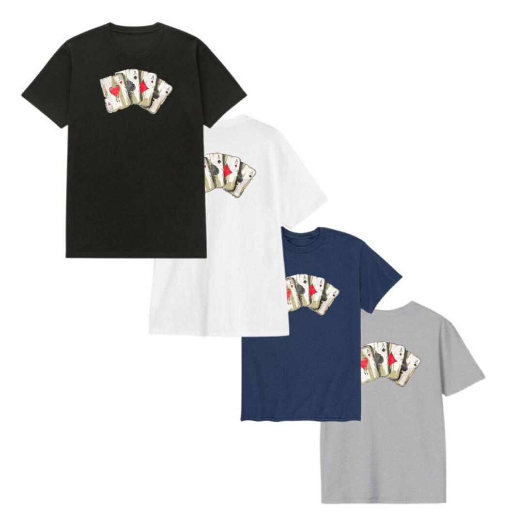 Playing Cards T Shirt for Men & Women Short Sleeved Crew Neck Cotton ...