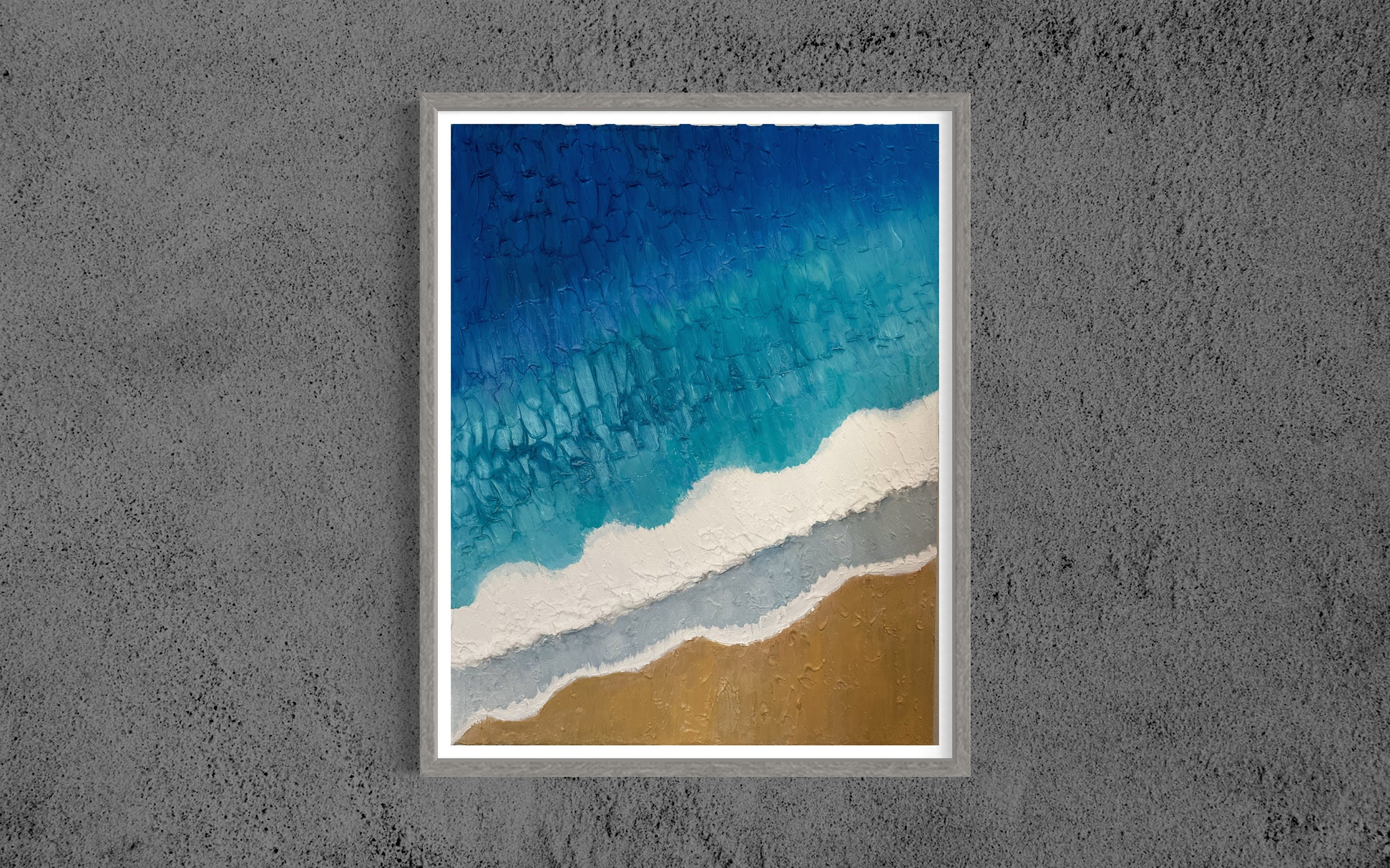 3D Abstract Beach Art, 3D Ocean Art, Vertical Art, Horizontal Art ...