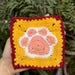 Paw Print Granny Square Crochet Pattern | US Terms, Video Tutorial (PDF ...