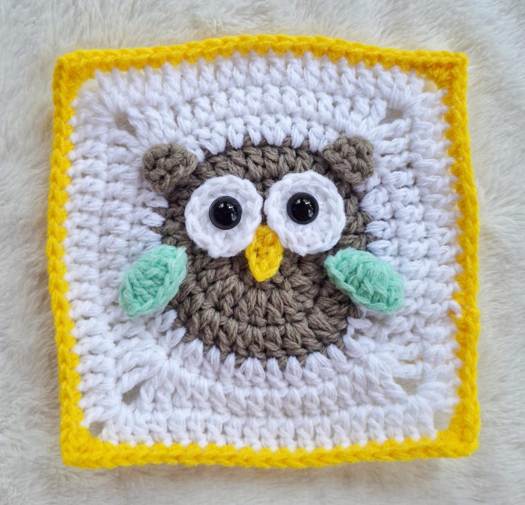Owl Granny Square Crochet Pattern – Easy US Terms, Video Tutorial (PDF ...