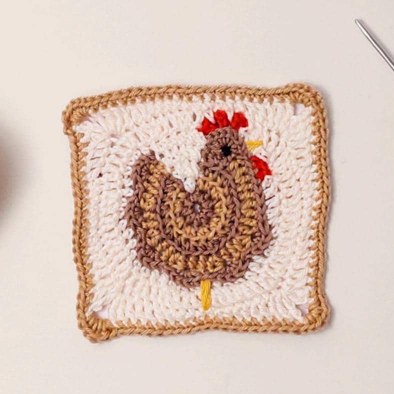 Chicken Granny Square Crochet Pattern - Etsy