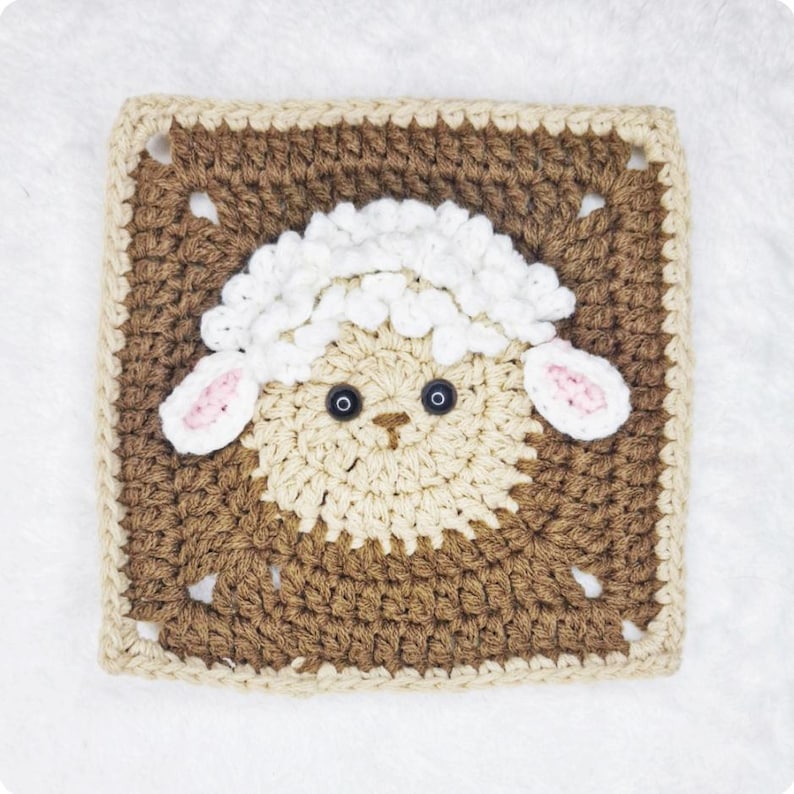 Lamb Granny Square Crochet Pattern – PDF Tutorial, Step-by-step Guide, Animal-themed, US Terms ...