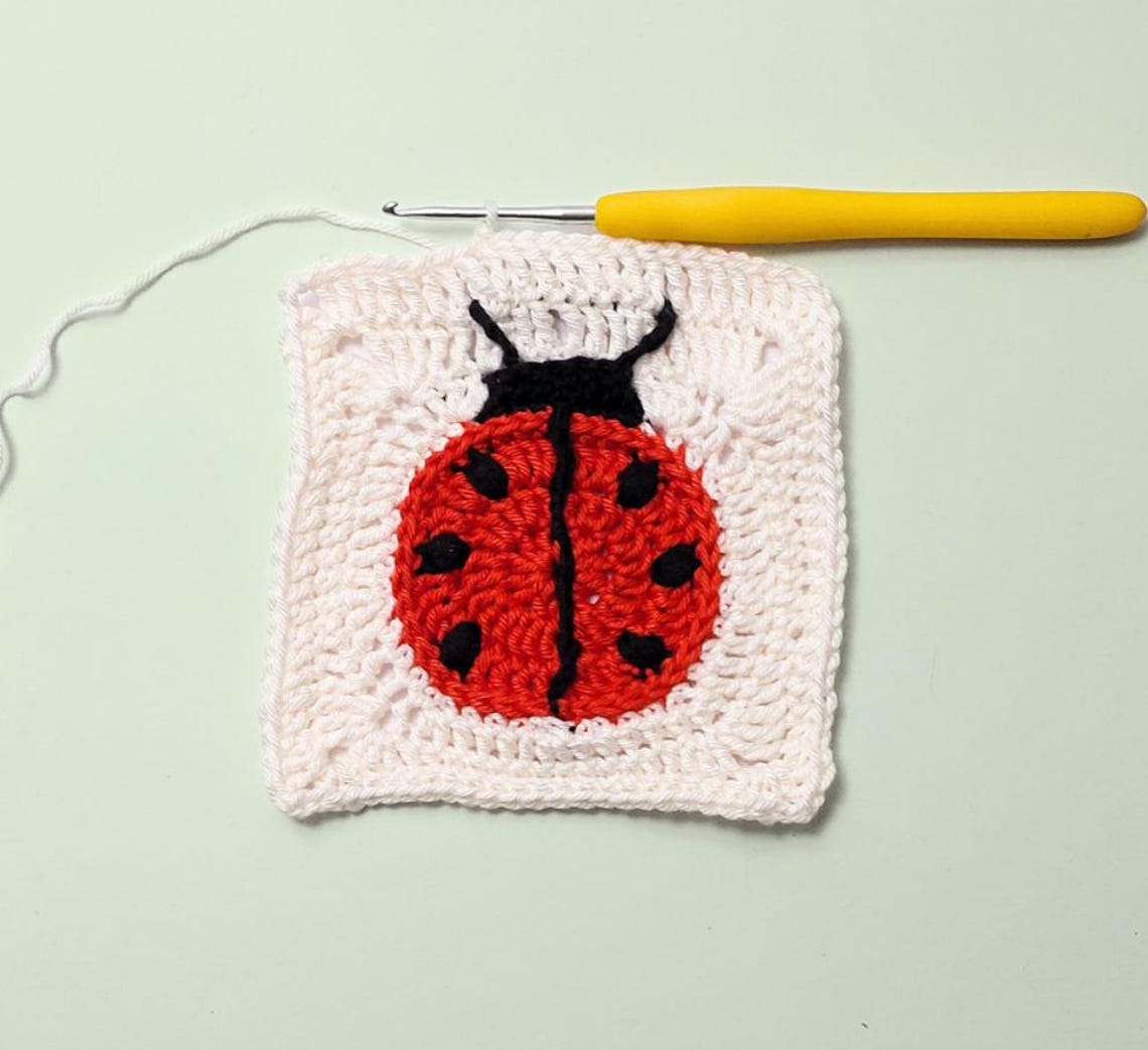 Ladybug Granny Square Crochet Pattern - PDF, US Terms, Step-by-step ...