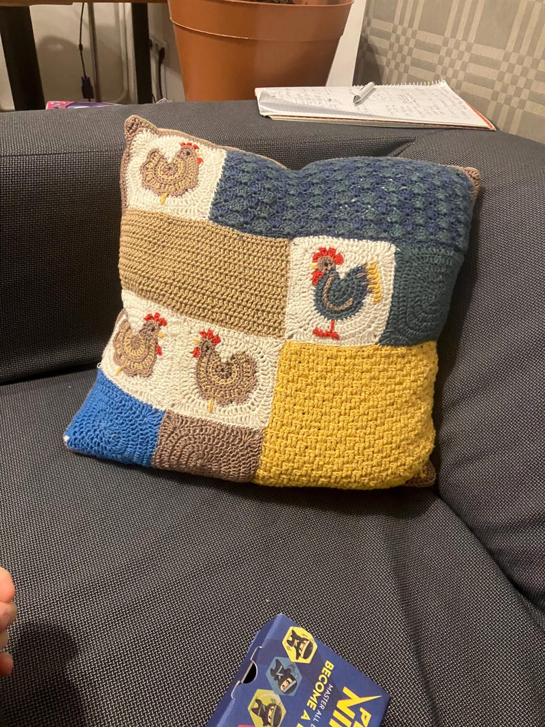 Rooster Granny Square Crochet Pattern – Farm Animal Blanket (PDF ...