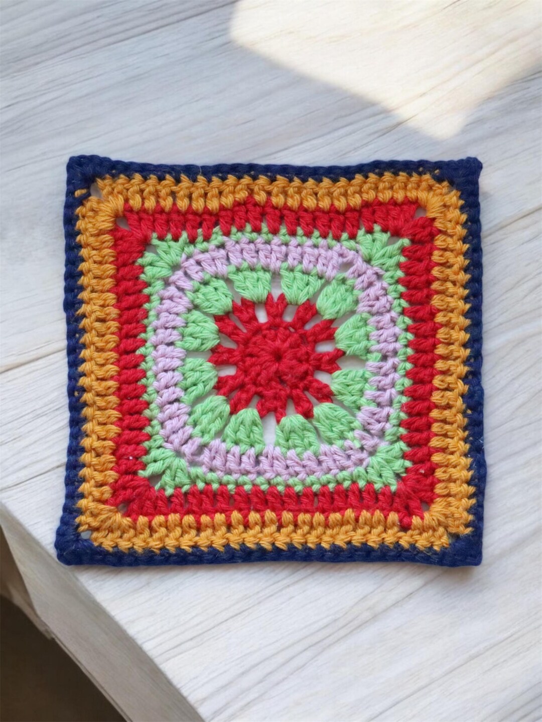 Floral Starburst Granny Square Crochet Pattern - Floral Mandala Crochet ...