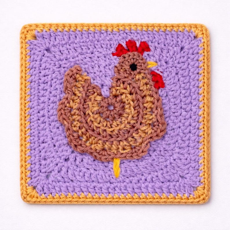 Hen Granny Square Crochet Pattern - Etsy