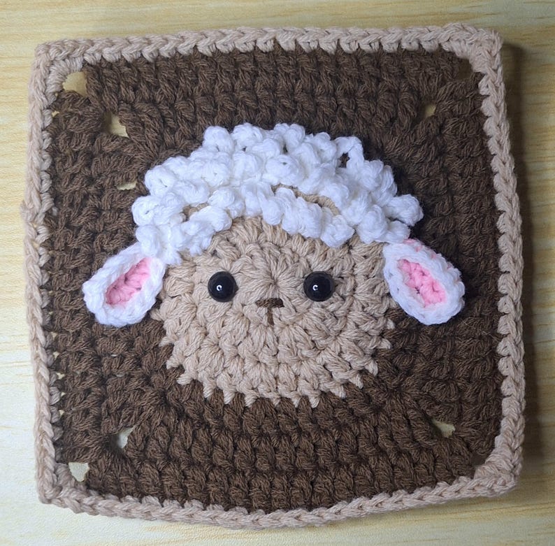 Lamb Granny Square Crochet Pattern - Etsy