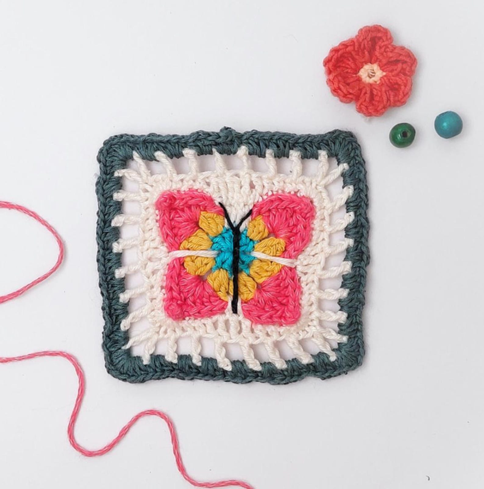 Butterfly Granny Square Crochet Pattern | US Terms, Step-by-step (PDF ...