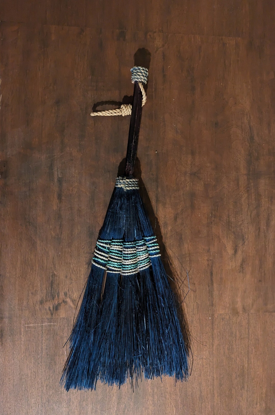 Vintage Dark Blue Witch's Besom Decorative Broom Handmade 1970s ...