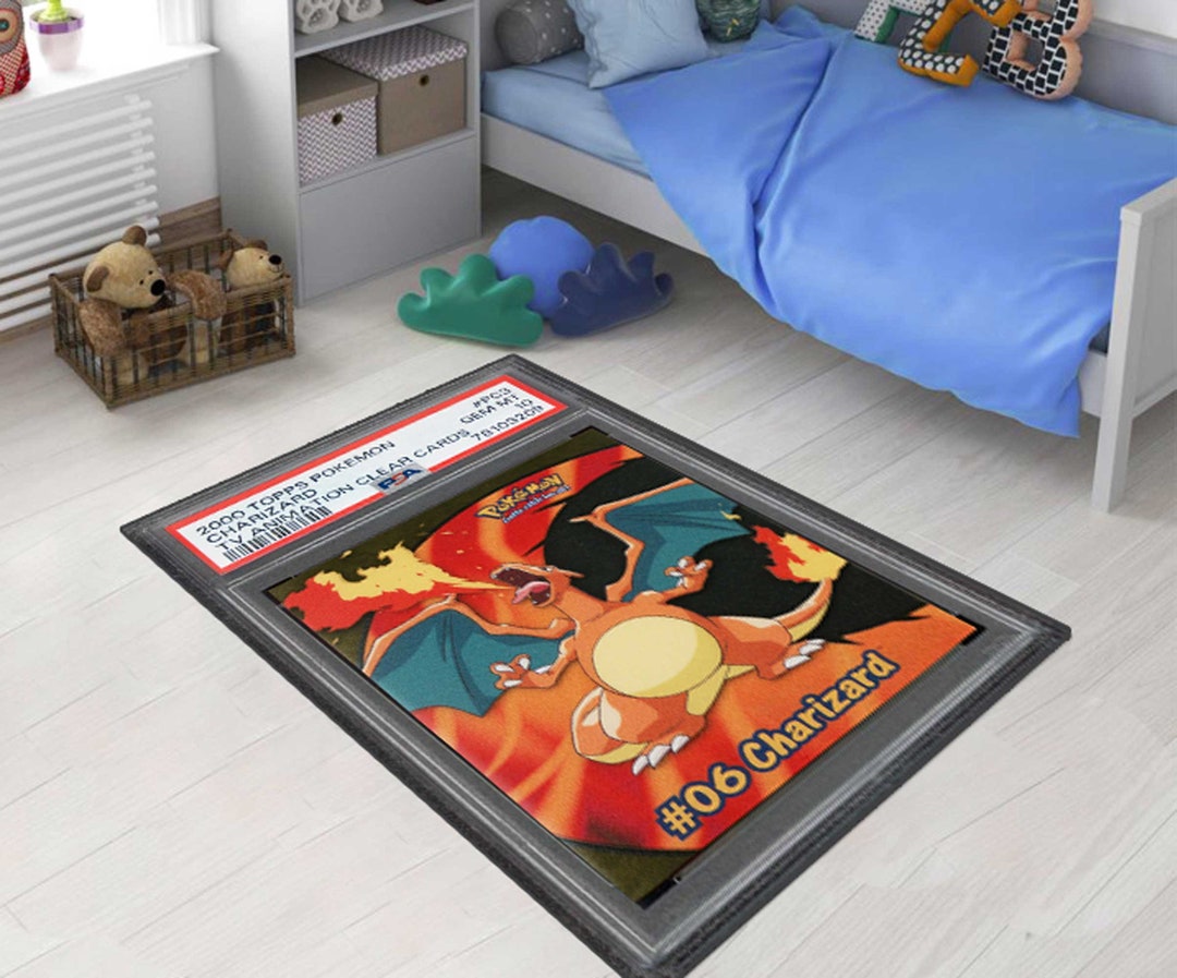 Charizard Rug Holo Pokémon Card Rug Pokemon GO Carpet - Etsy