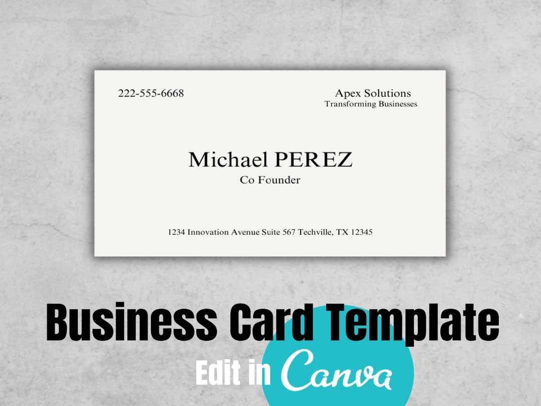 Editable Business Card Template, Modern Design, Canva Editable ...