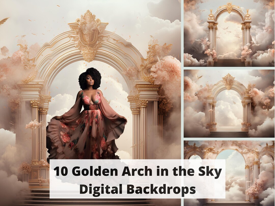 Golden Arch in the Sky Digital Backdrops Rennaisance Clouds - Etsy