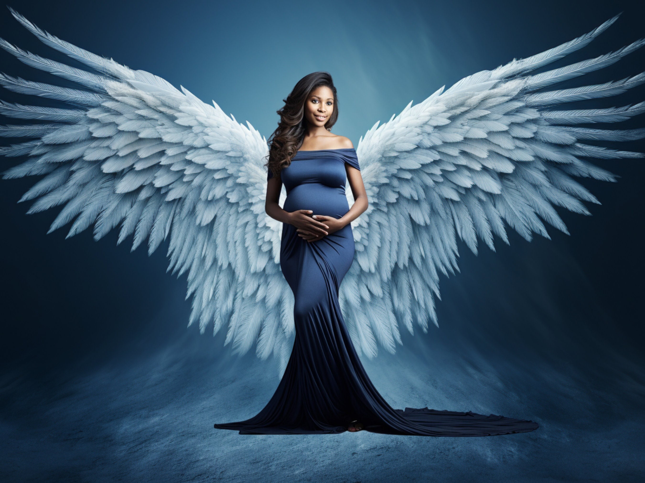 Maternity Digital Backdrops, Angel Wings Digital Background, AI ...