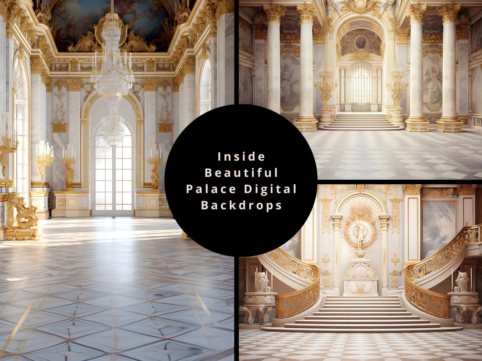 Inside Beautiful Palace Digital Backdrops Luxury Castle - Etsy